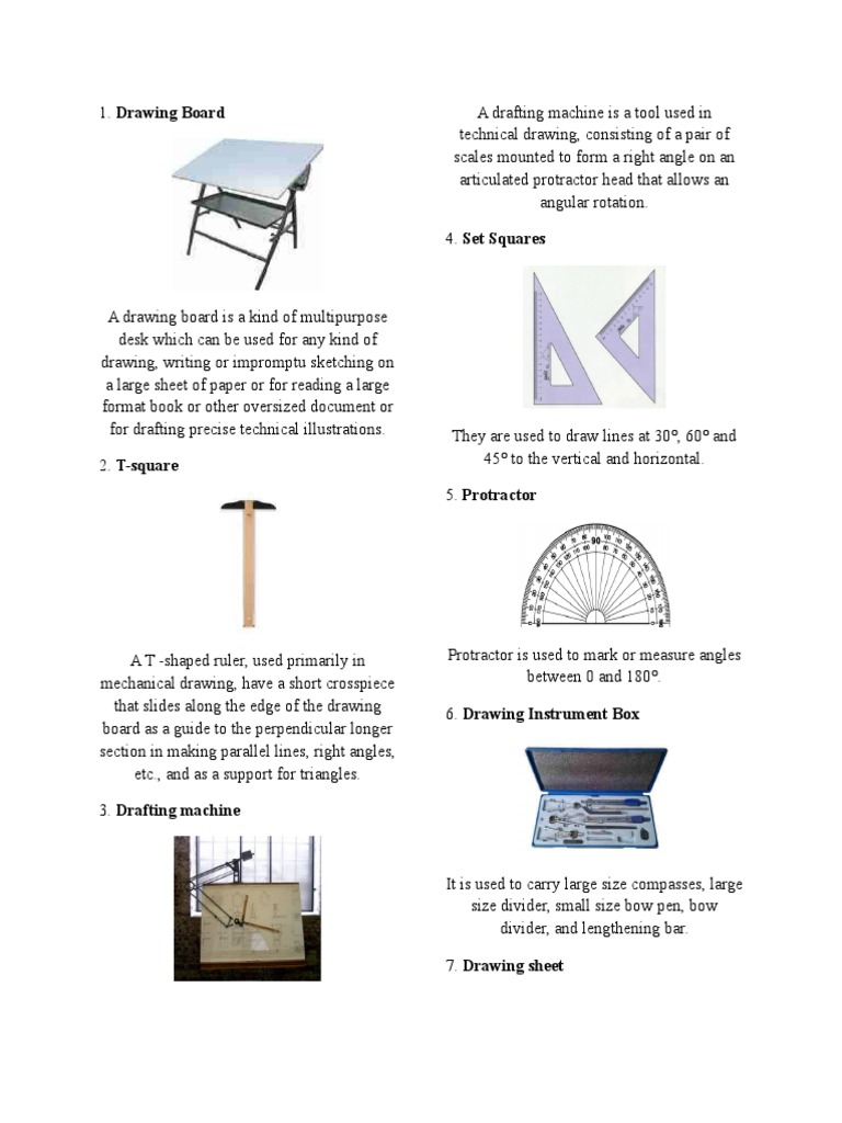 Technical Drawing Tools And Their Uses