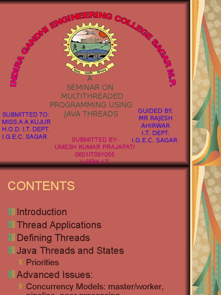 Umesh Multithreading | PDF | Thread (Computing) | Process (Computing)