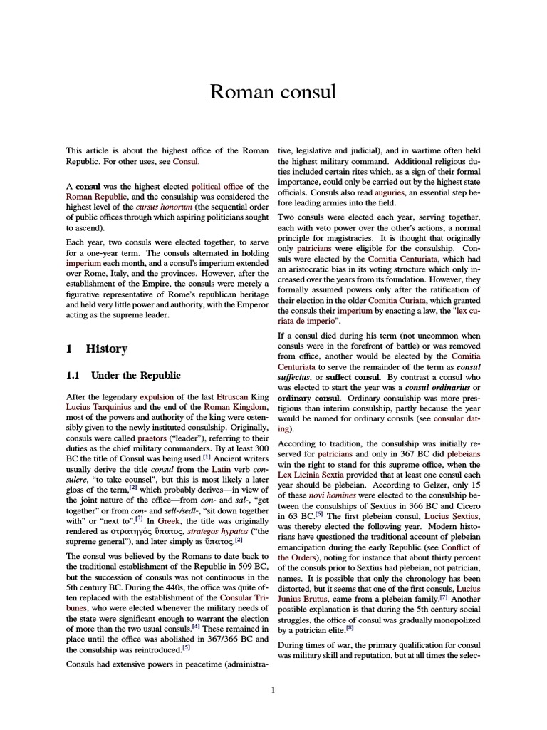 Roman Consul | PDF | Roman Law | Ancient Europe