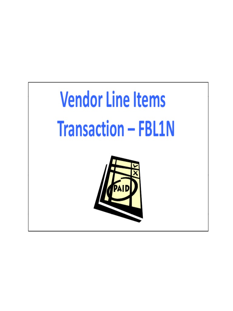 FBL1N: Vendor Line Item Overview | PDF