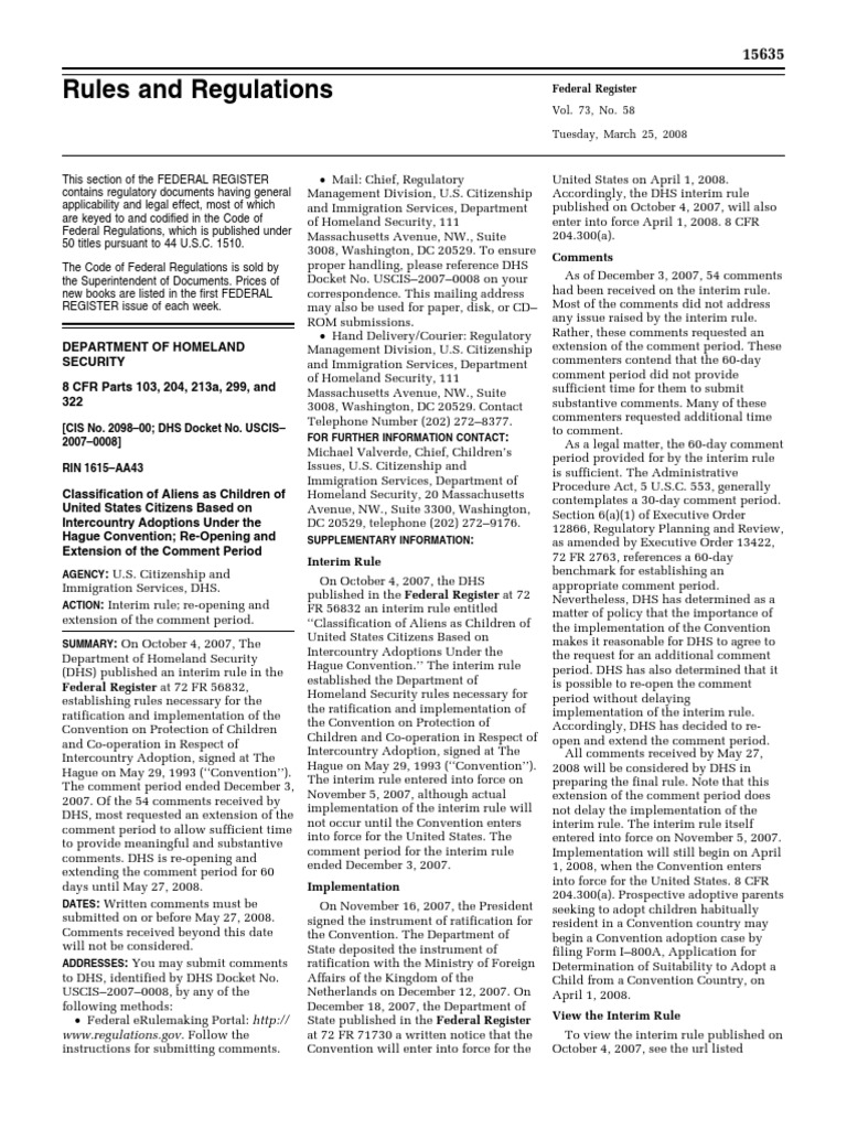 Rules and Regulations: Federal Register | PDF | United States ...
