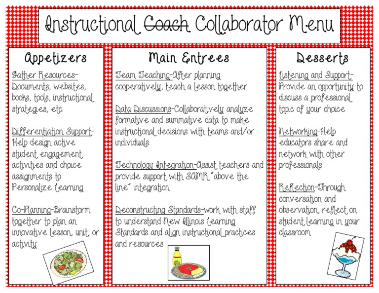 Instructional Coach Menu | PDF