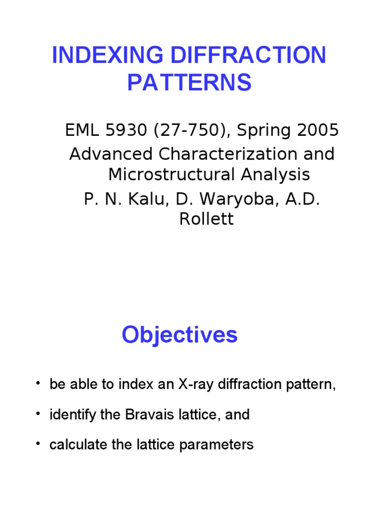 Indexing Xray Diffraction | PDF | X Ray Crystallography | Crystal Structure