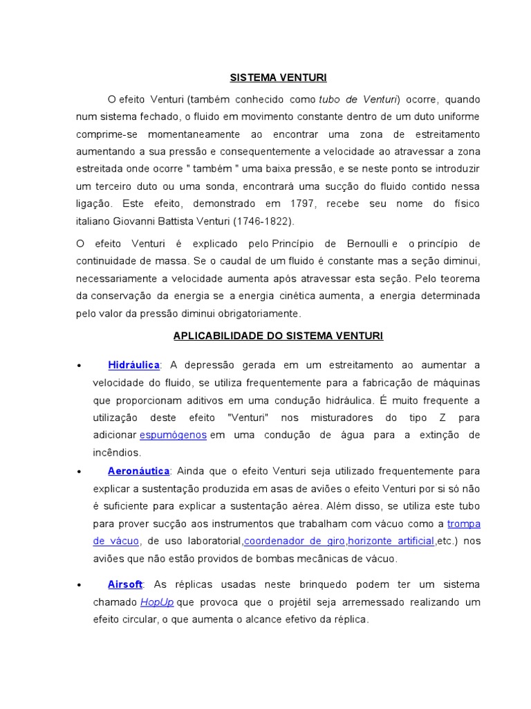 3 - Sistema Venturi | PDF | Gases | Física Aplicada e Interdisciplinar