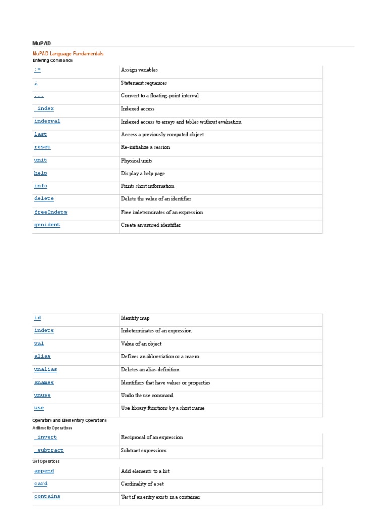 Comandos MuPAD | PDF | Ordinary Differential Equation | Matrix ...