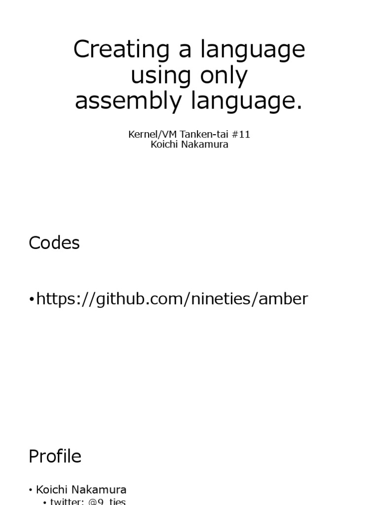 Creating A Language Using Only Assembly Language Pdf Compiler Parsing