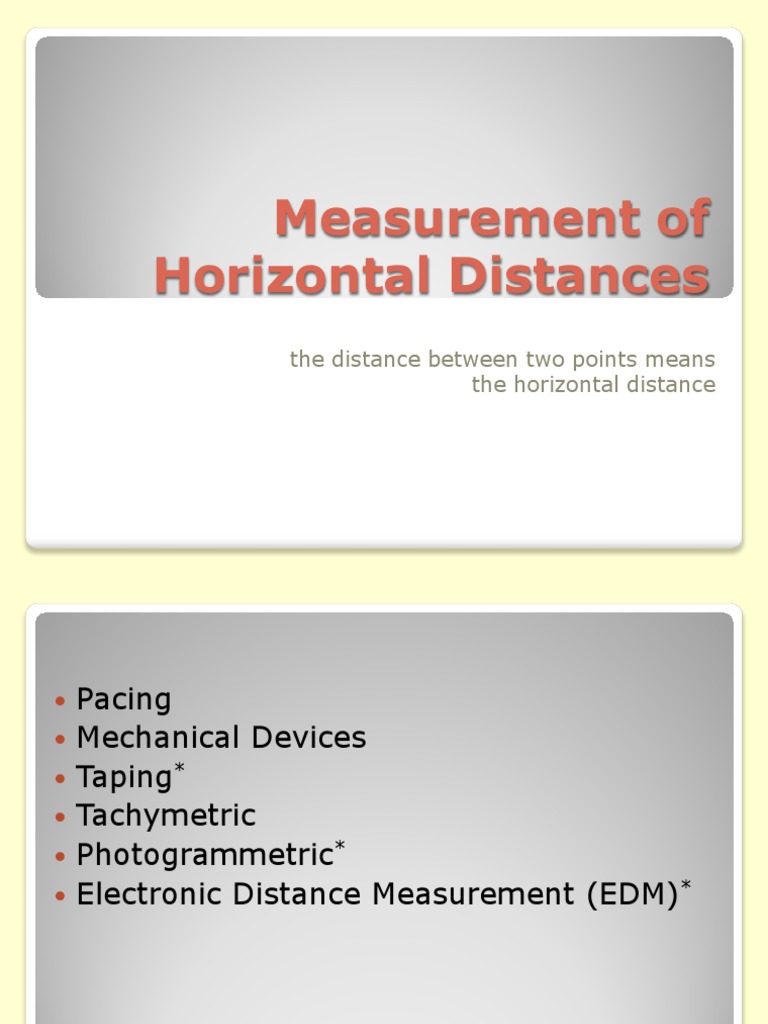 Measurement of Horizontal Distances | PDF | Scientific Observation ...