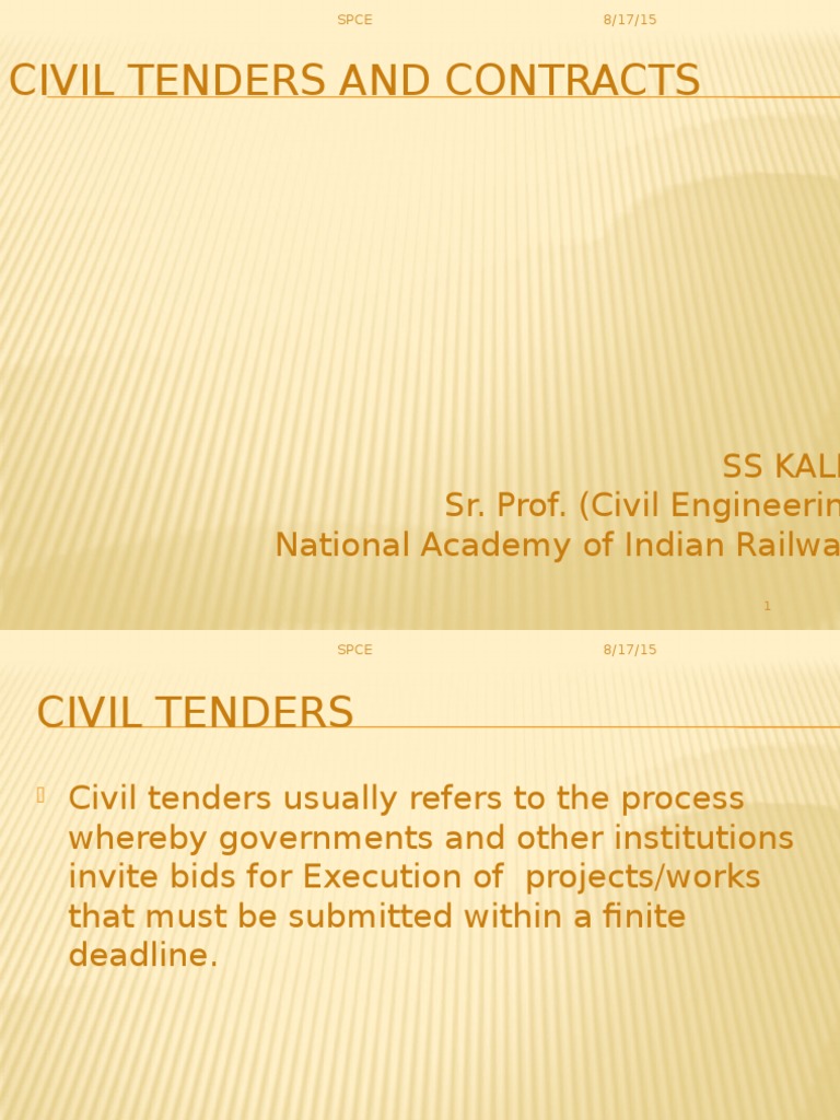 Civil Tenders and Contracts SPCE | PDF | Economies | Business