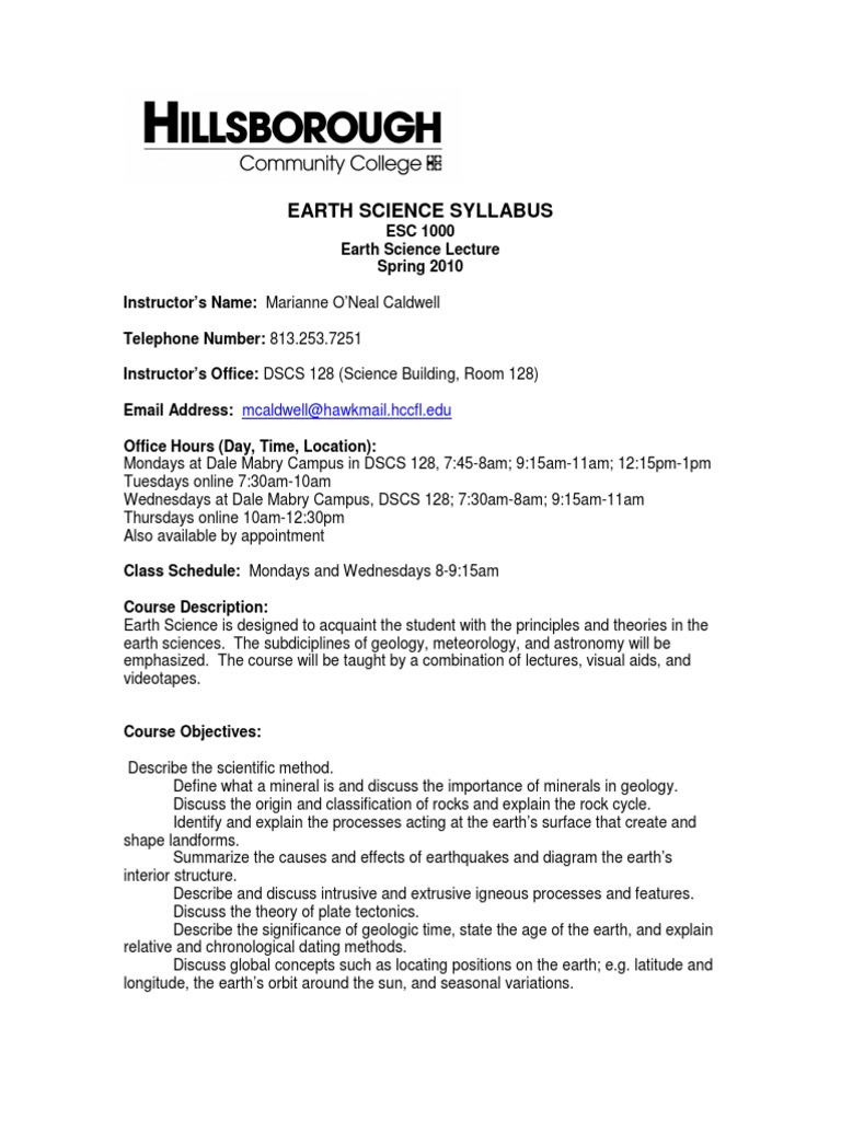 Earth Science Syllabus PDF | PDF | Earth Sciences | Earth