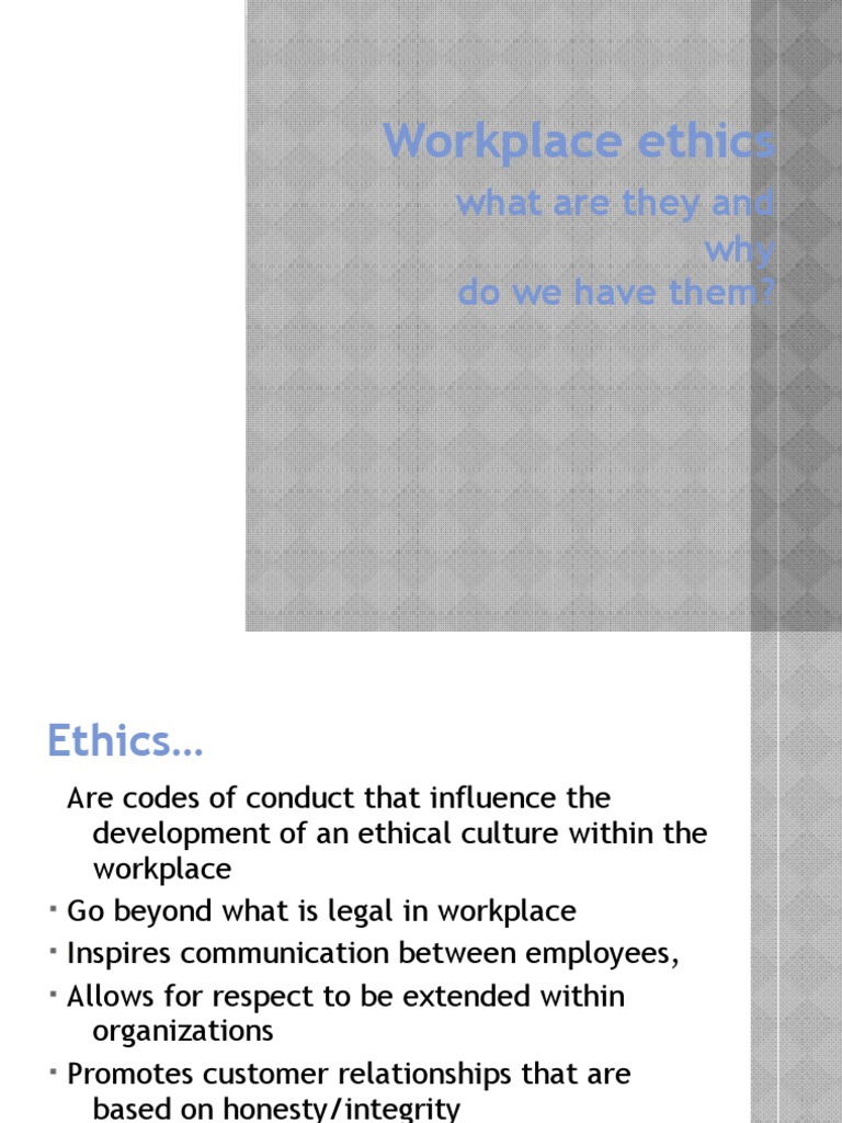 Workplace Ethics NICOLE FINAL | PDF