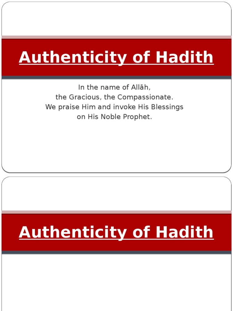 Authenticity of Hadith | PDF | Hadith | Medieval Muslims
