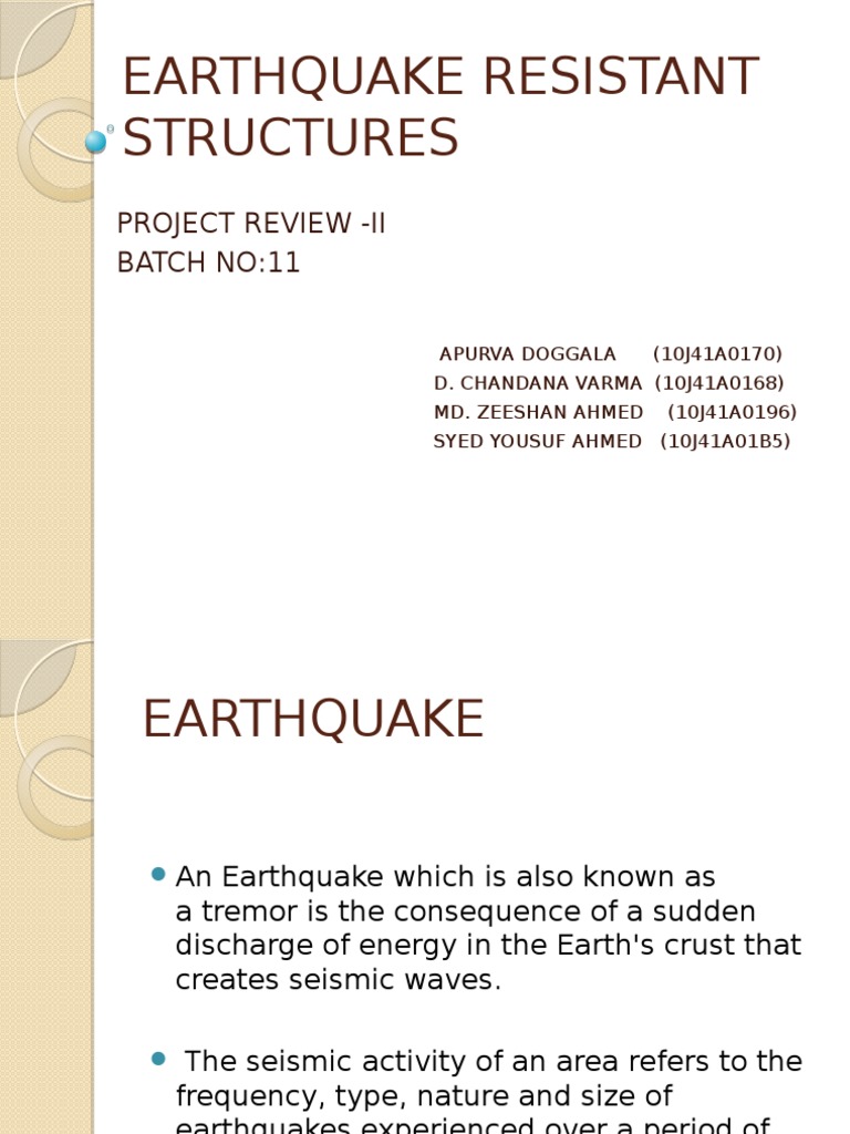 Earthquake-Resistant Building Design | PDF | Structural Load | Earthquakes