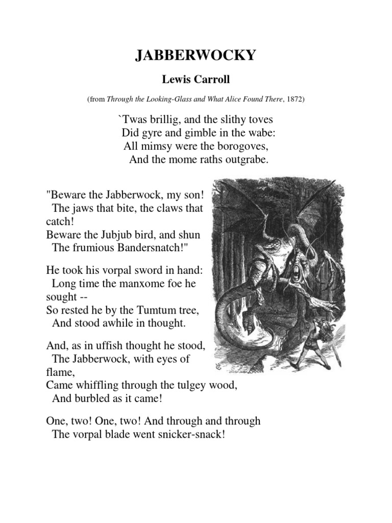 Jabberwocky Analysis & Activities | PDF | Cognitive Science | Linguistics