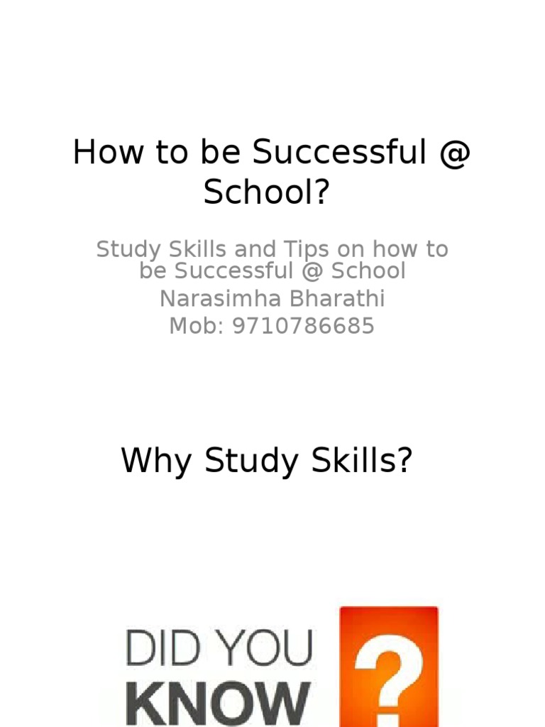 How To Be Successful at School | PDF | Secondary School | Ship Transport