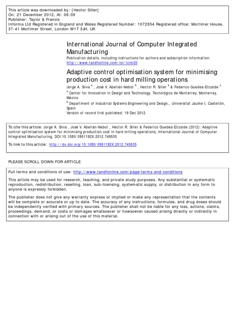 Silva Et Al - Ijcim 2012 | PDF | Errors And Residuals | Mathematical Optimization