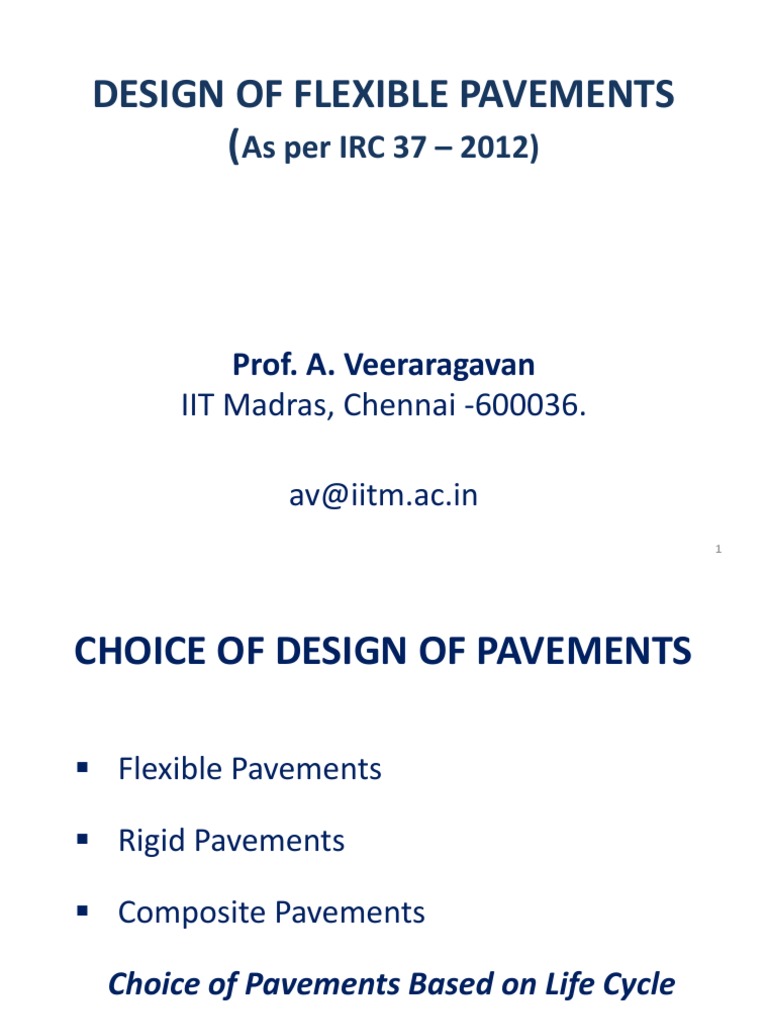 Design of Flexible Pavement As Per Irc - 37 - 2012 | PDF | Road Surface | Asphalt