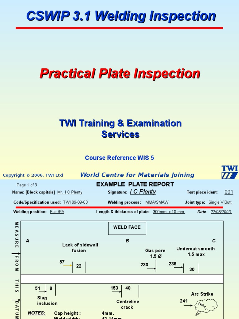 CSWIP Welding Inspection | PDF | Welding | Construction