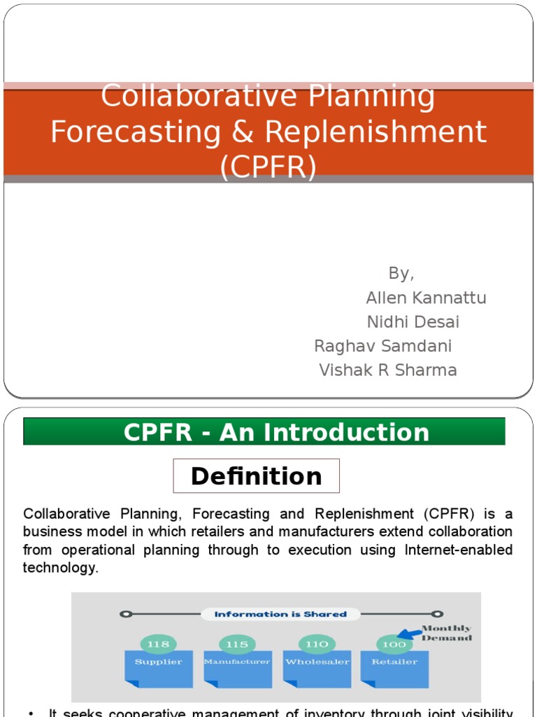 Collaborative Planning Forecasting Replenishment (CPFR) | PDF