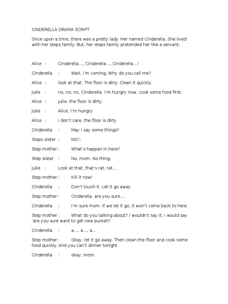 Cinderella Drama Script in English | PDF | Juliet | Cinderella