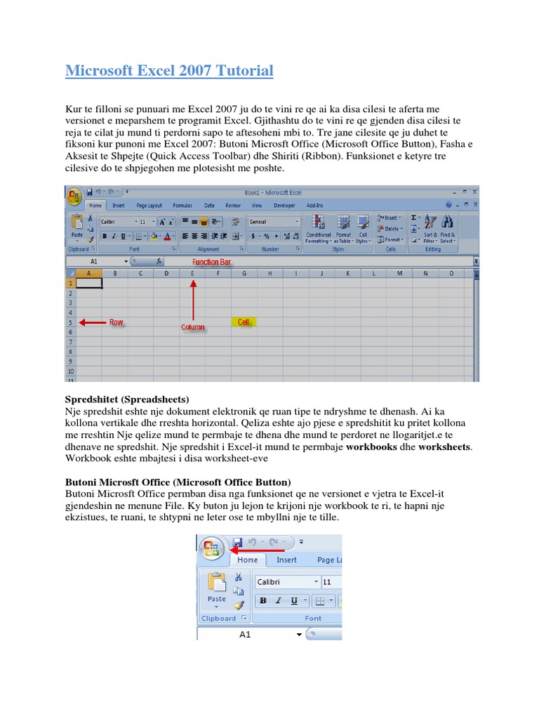 Excel 2007 Tutorial | PDF