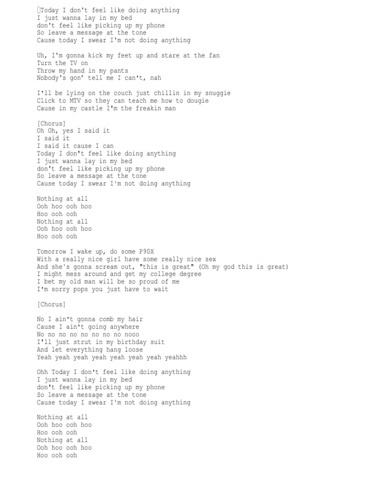 The Lazy Song | PDF | Música grabada | Canciones