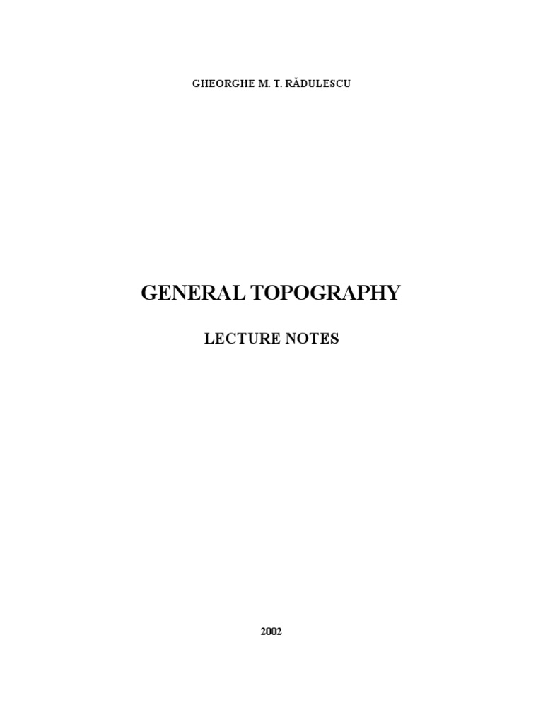 General Topography Lecture Notes | PDF | Topography | Geodesy