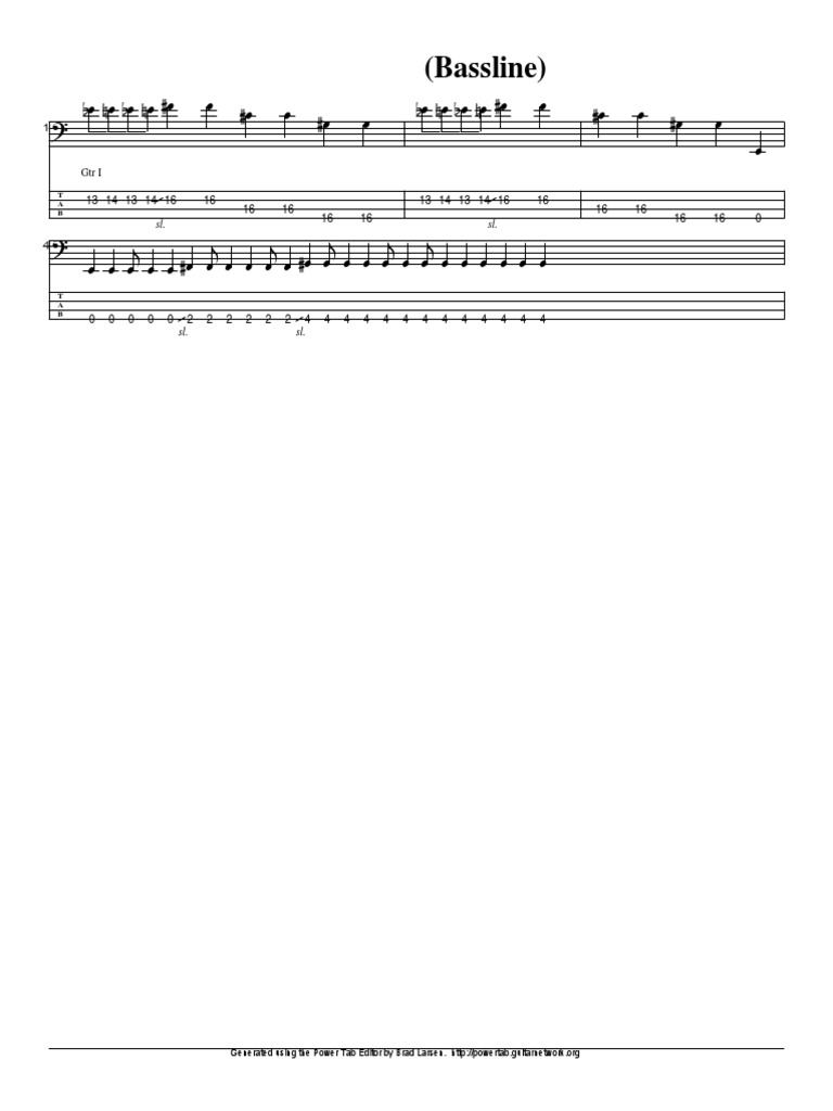 Bassline Guitar Tab Notation | PDF | Foreign Language Studies