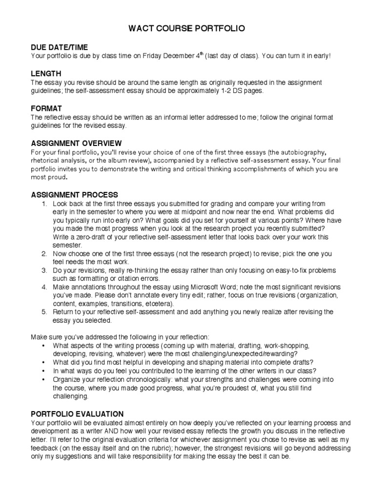 ENG 190 Final Portfolio Guidelines | PDF | Essays | Cognitive Science