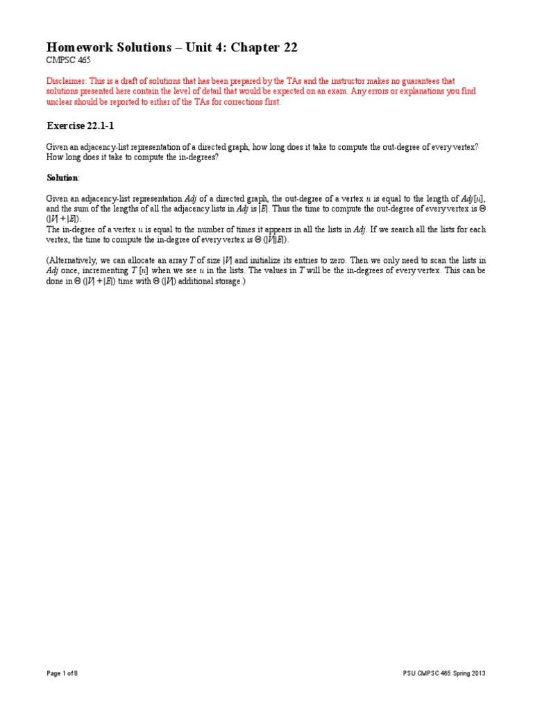 4 Solutions Clrs 22 | PDF | Vertex (Graph Theory) | Mathematical Relations