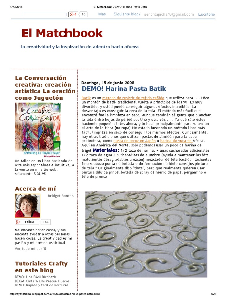 Tutorial de Pasta Batik con Harina | PDF | Pinturas | Pasta