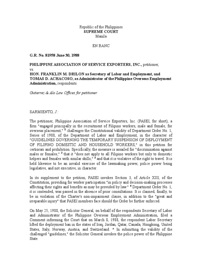 LL1 Case1 | PDF | Free Exercise Clause | Employment