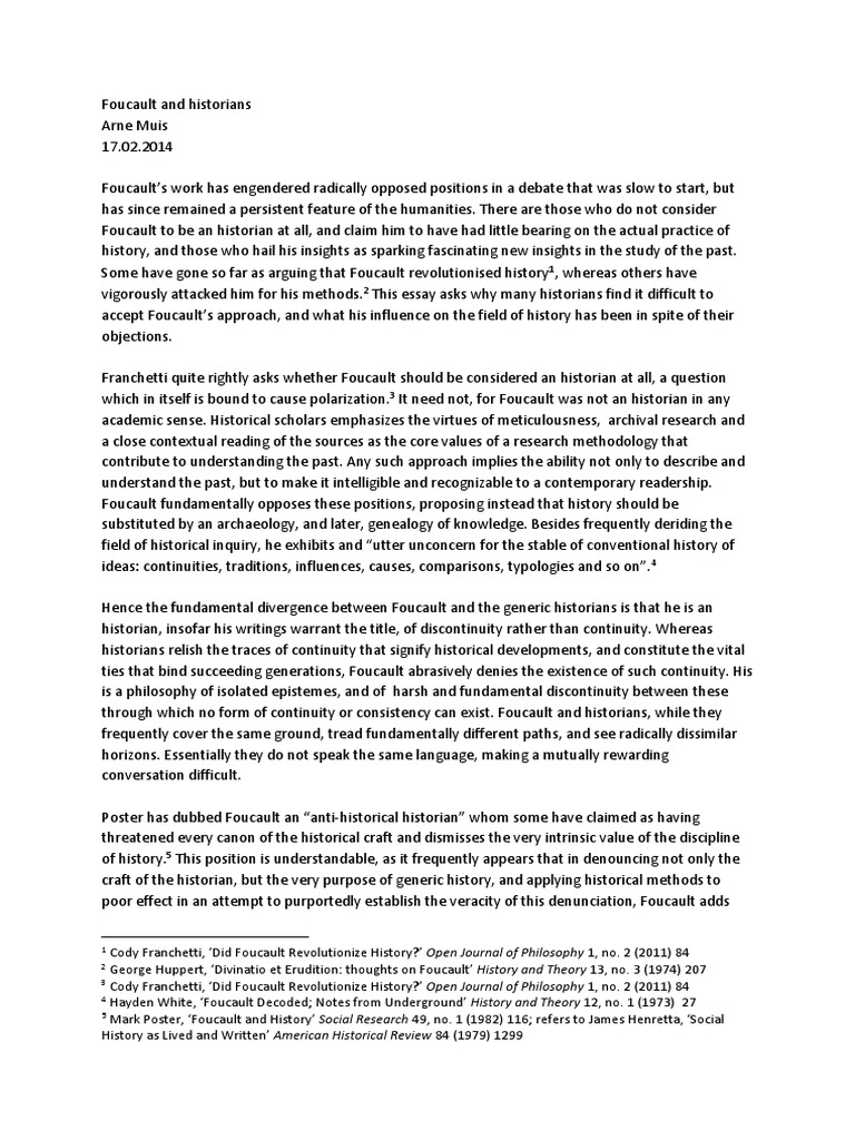 Foucault and History | PDF | Historian | Michel Foucault