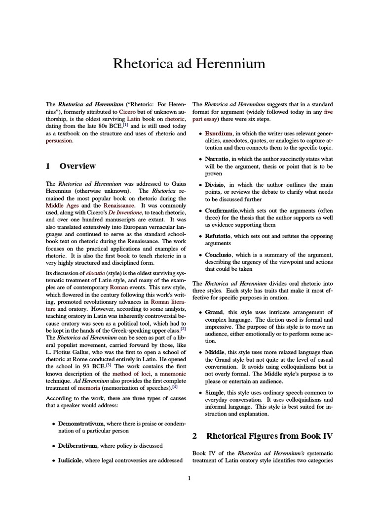 Rhetorica Ad Herennium | PDF | Philology | Language Arts & Discipline