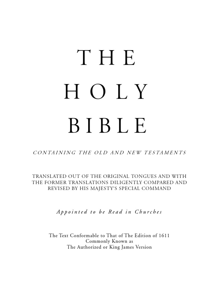 The Holy Bible King James Version | PDF