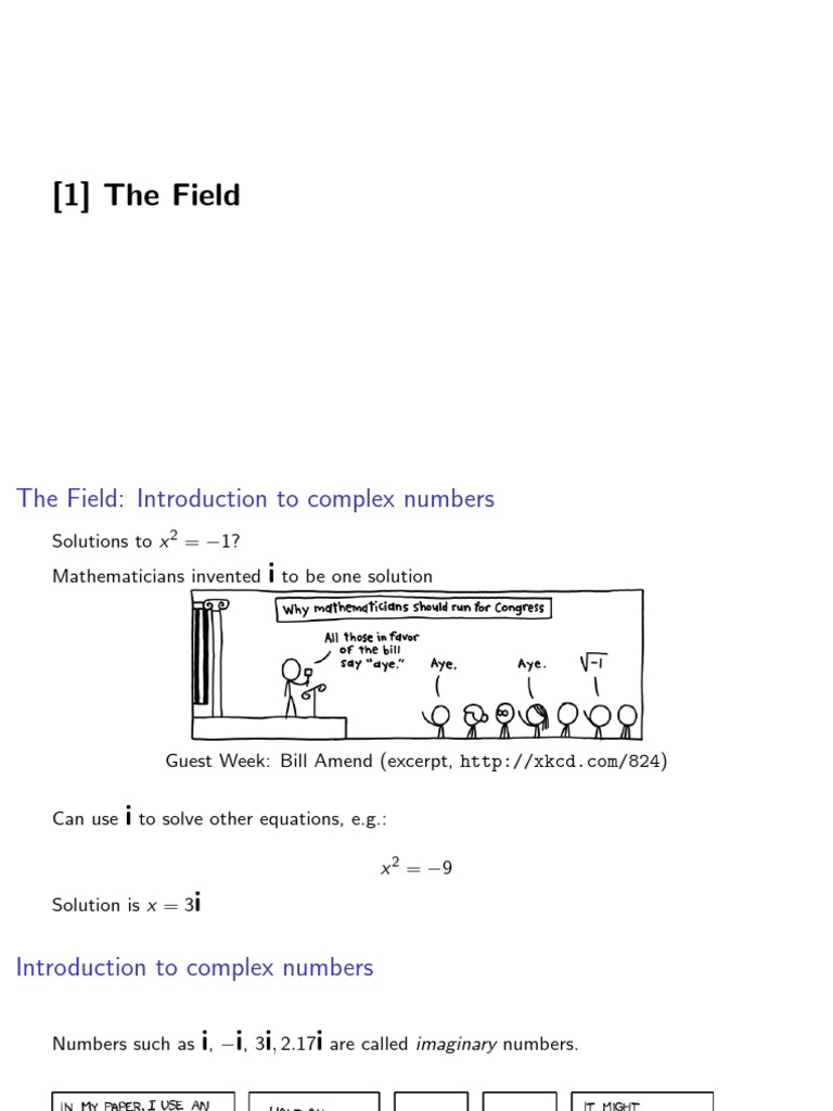 The Field | PDF | Field (Mathematics) | Complex Number