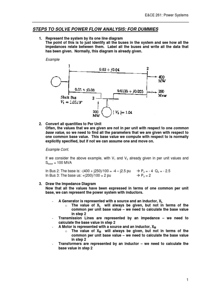 Steps To Solve Power Flow Analysis For Dummies | PDF