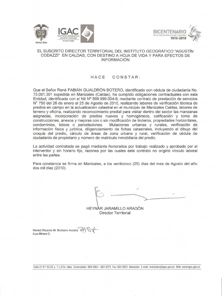 Certificado IGAC | PDF