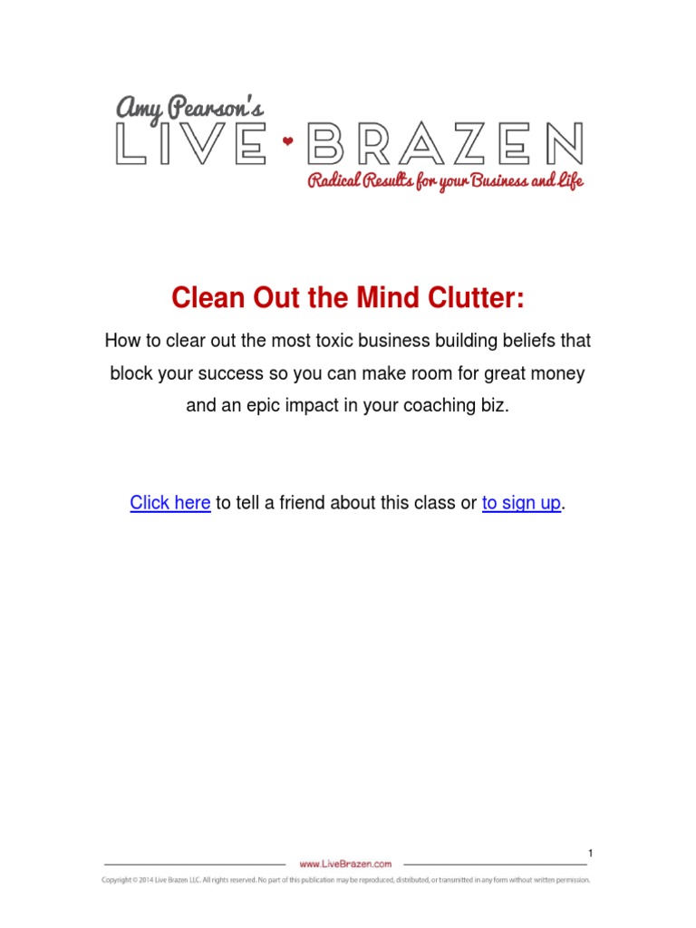 Mind Clutter Worksheet | PDF