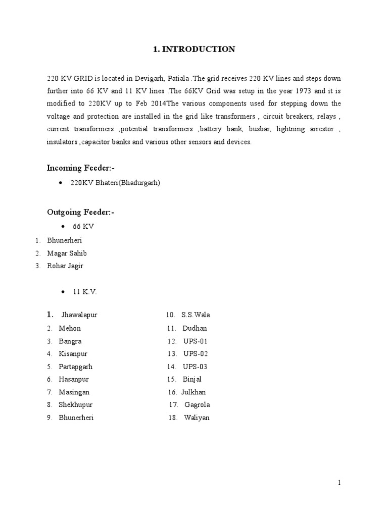 220 KV Substation Report | PDF | Electrical Substation | Transformer