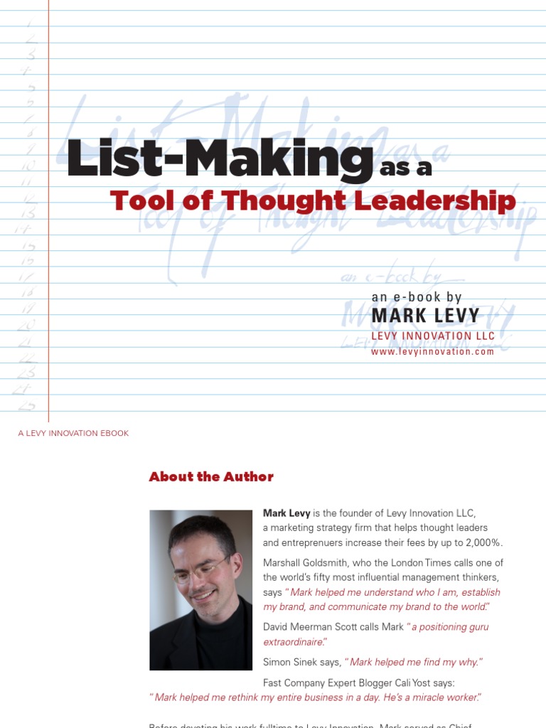 List Making | PDF | Brainstorming | Cognition
