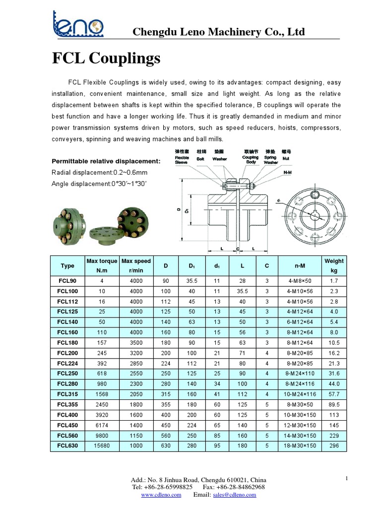 FCL Flexible Couplings Overview | PDF