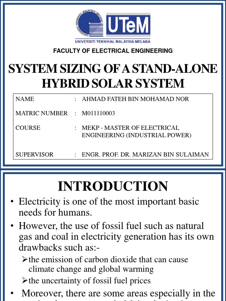 Master's Viva Presentation Slides | PDF | Photovoltaic System ...