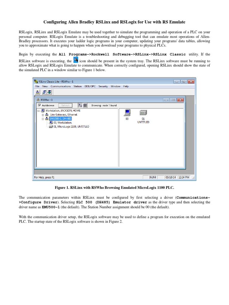 Configure Allen Bradley RSLinx & RSLogix | PDF | Emulator | Programmable Logic Controller