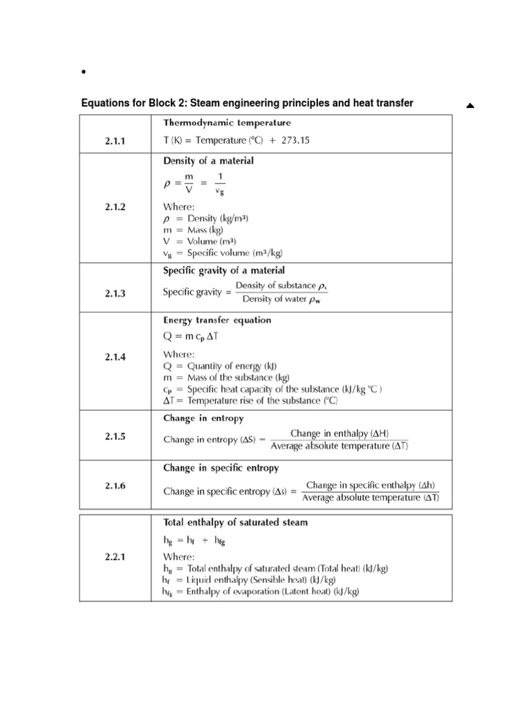Steam Related Equations (SPIRAXSARCO) | PDF | Technology & Engineering
