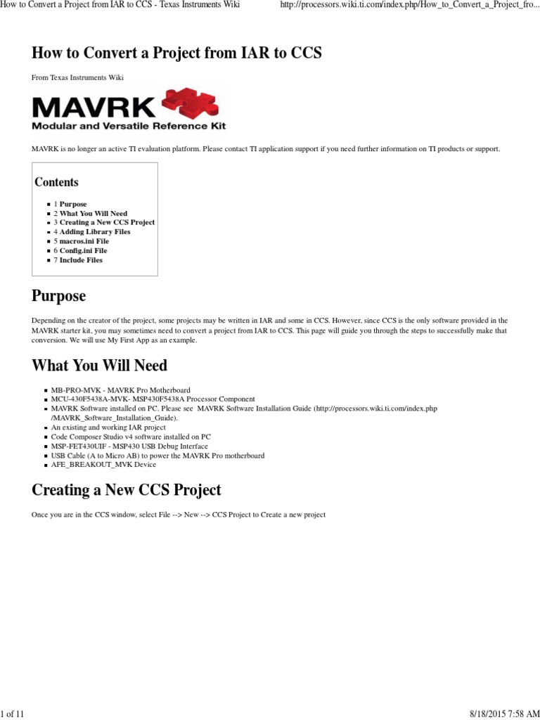 Convert IAR Project to CCS Guide | PDF | Microcontroller | Computer File