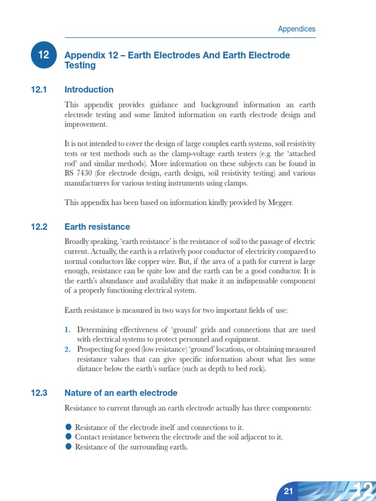 Earth Electrode Testing Guide | PDF | Science & Mathematics