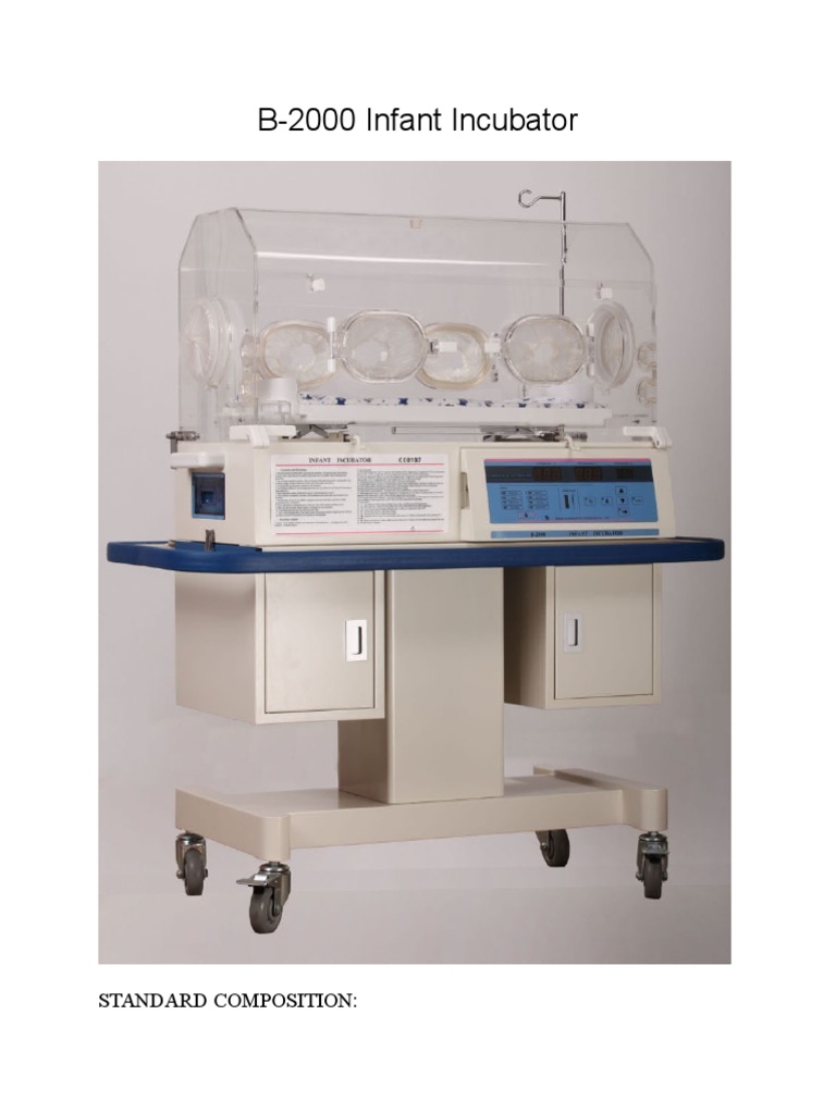 B2000 Infant Incubator Specification | PDF | Humidity | Carbon Dioxide