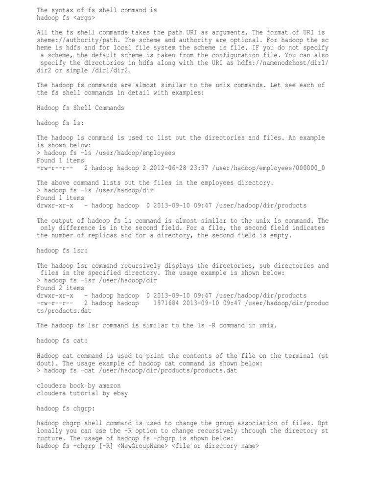 Hadoop Hdfs Commands Command Line Interface Apache Hadoop 