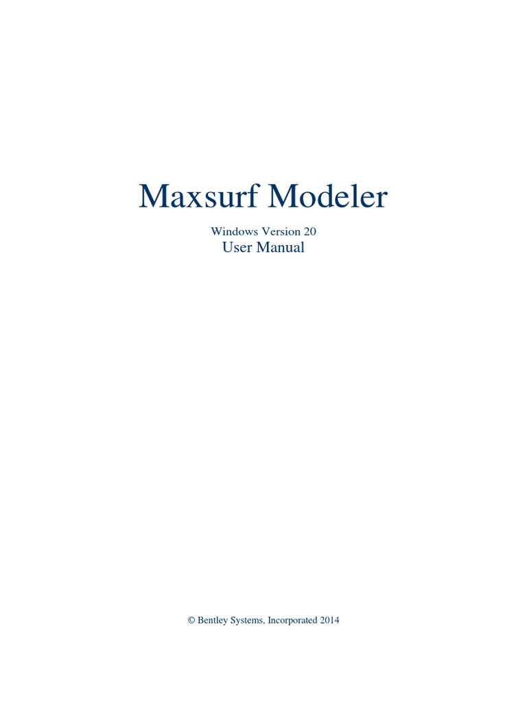 Modeler Manual Maxsurf 2015 | PDF | Spline (Mathematics) | Menu (Computing)