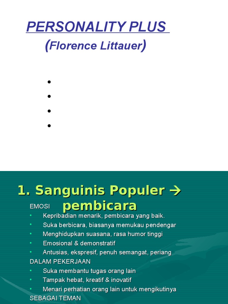 Personality Plus | PDF | Pengembangan Diri